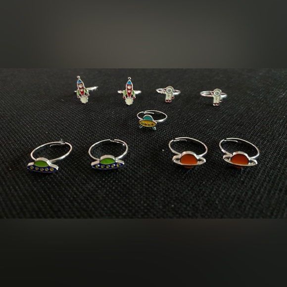 paparazzi | Accessories | Starlet Shimmer Ufo Ring Set Set Of 9 Rings | Poshmark